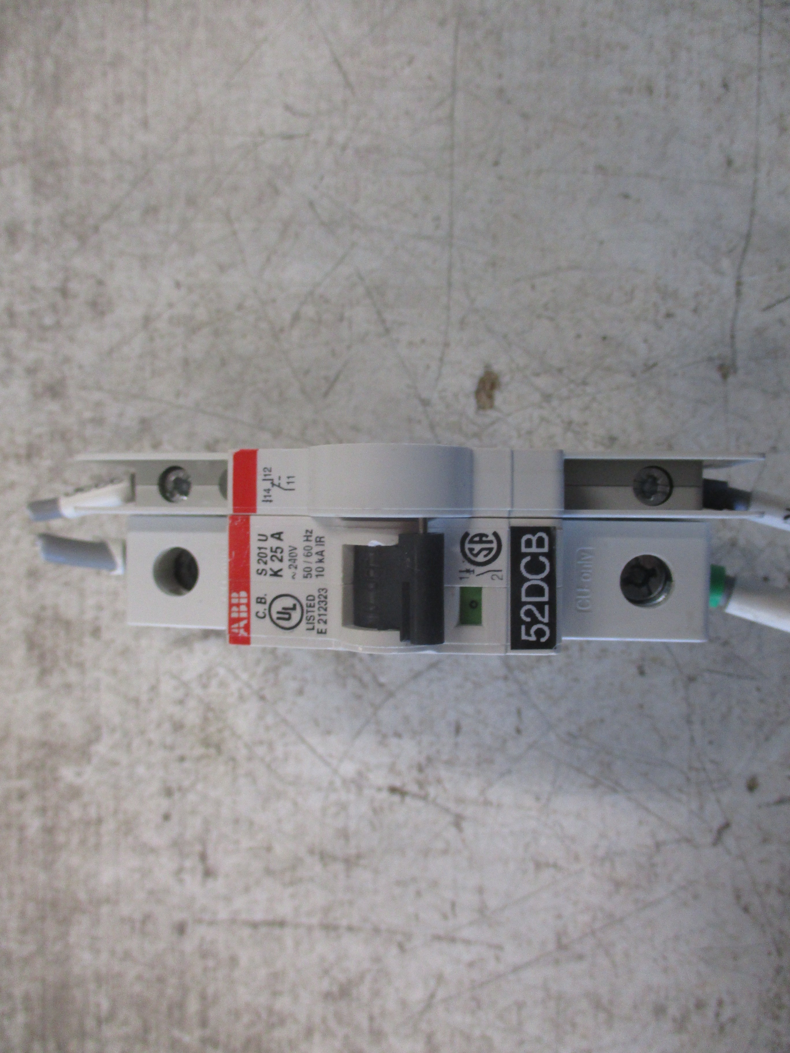 ABB Circuit Breaker S201U-K25 25A 240V W/Adder Pole 2P Used