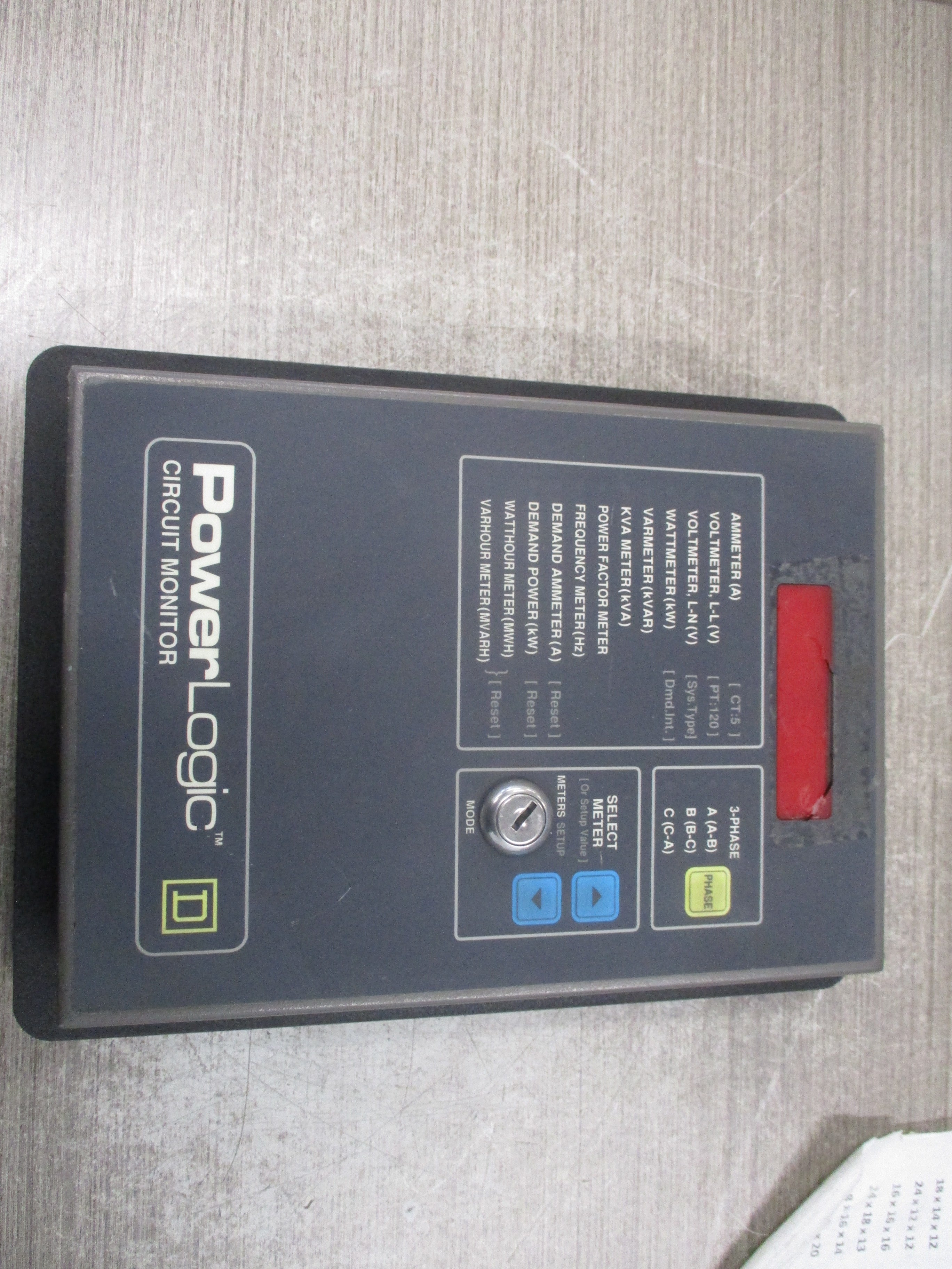 Square D PowerLogic Circuit Monitor 3020 CM150X1 120V 0.5A 50/60Hz