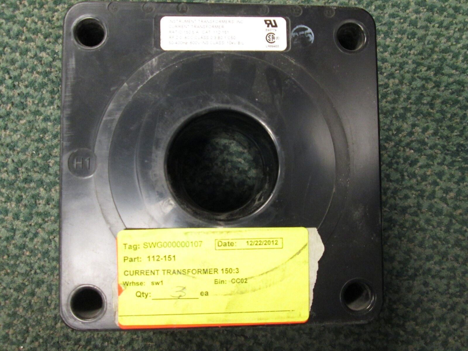Instrument Transformer Current Transformer 112-151 150:5A Ratio 600V 5