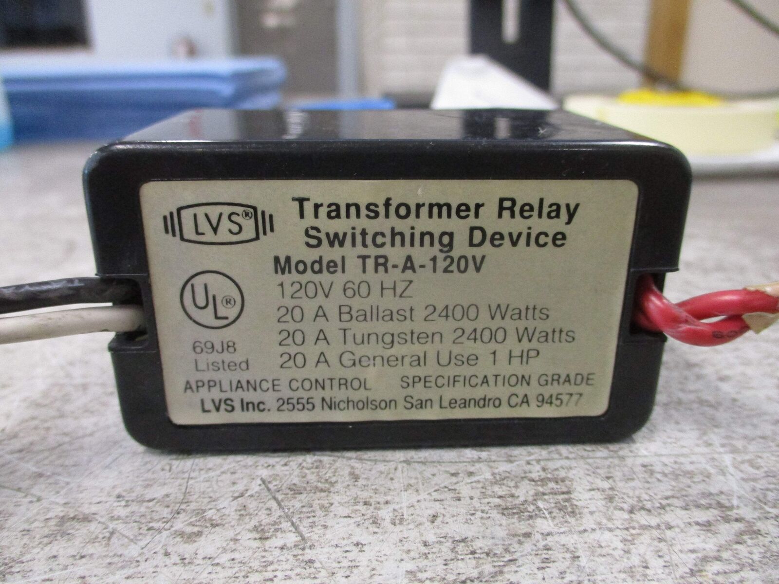 LVS Transformer Relay Switching Device TR-A-120V 120V 60Hz 20A *Chippe