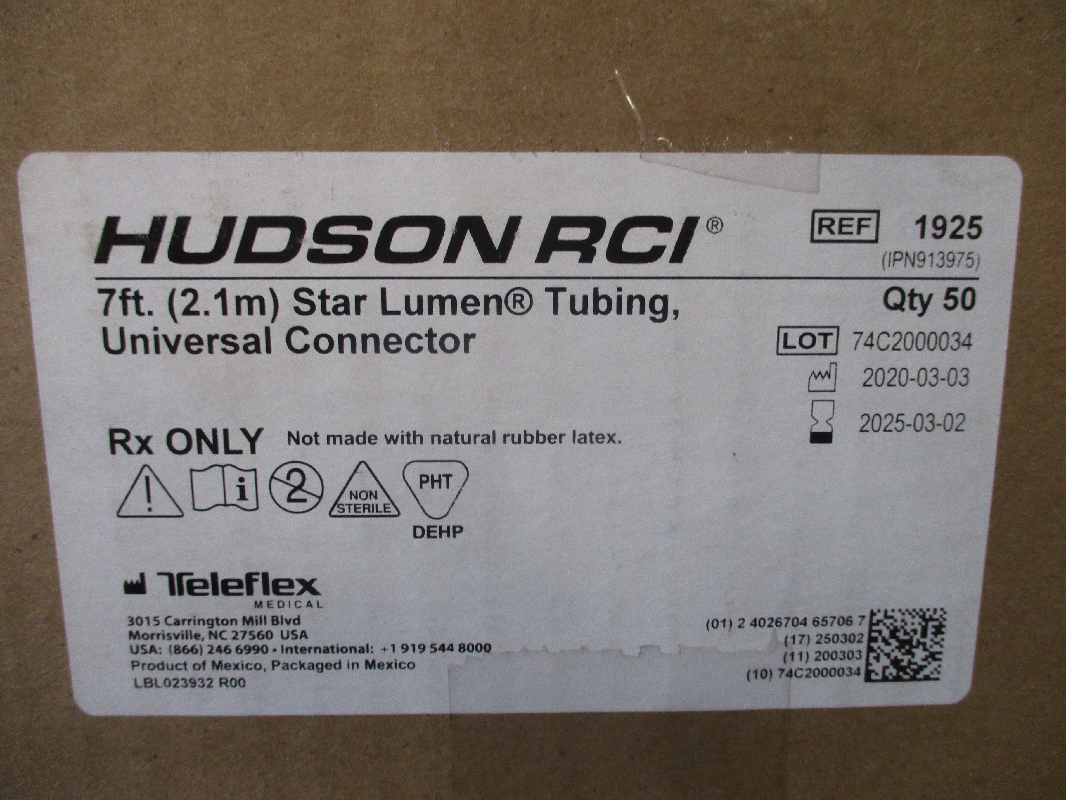 Teleflex Hudson RCI Star Lumen Tubing 1925 Universal Connector 7ft *Bo